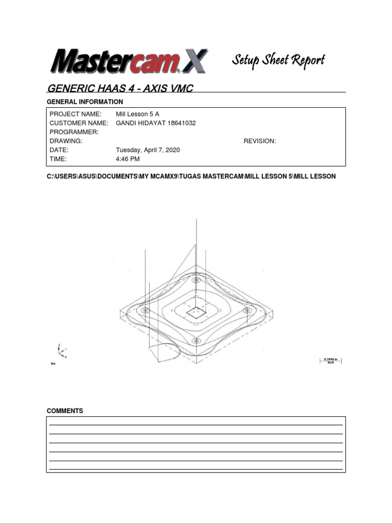 Setup Sheet Report: Generic Haas 4 - Axis VMC | PDF | Cutting Tools ...