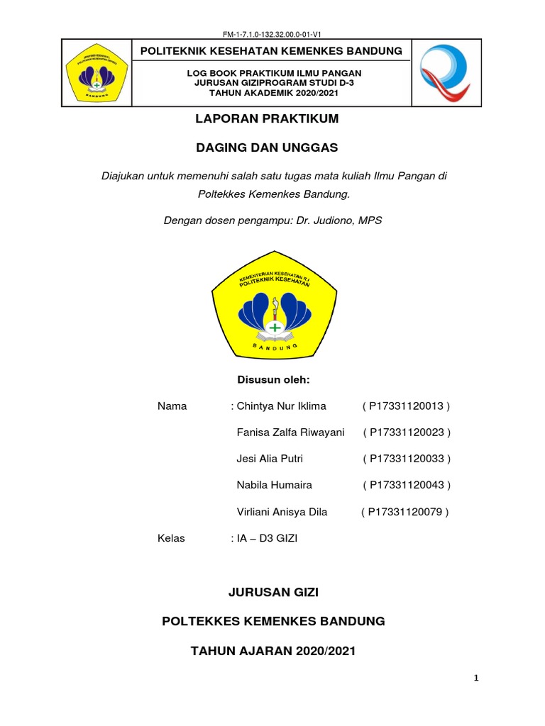 Kelompok 5 - 1A - Laporan Praktikum Daging Dan Unggas | PDF