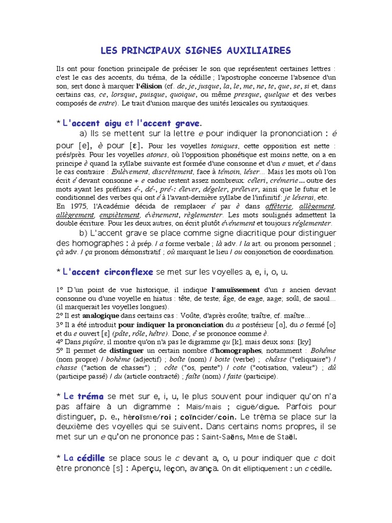 Signes diacritiques en français | PDF | Accent tonique | Linguistique