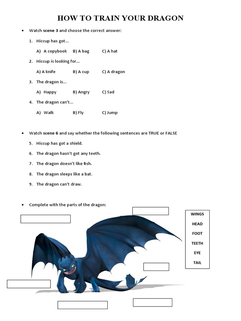 Hiccup and Astrid: Dragon Training Quiz | PDF