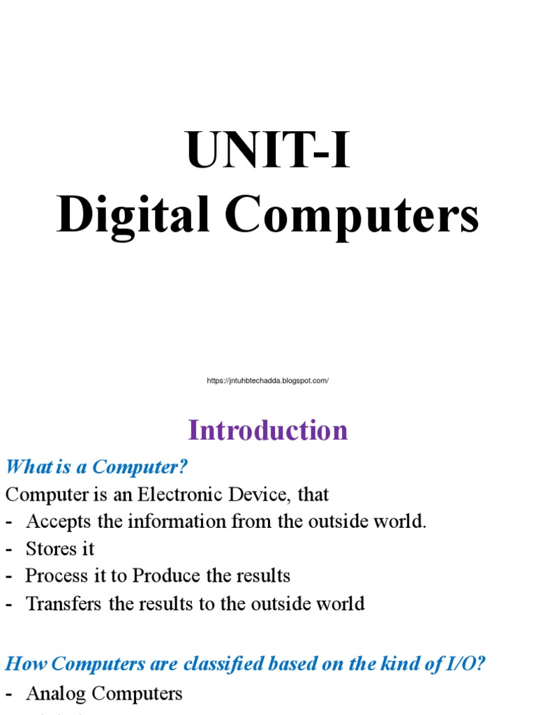 Unit-I Digital Computers | PDF | Computer Program | Programming