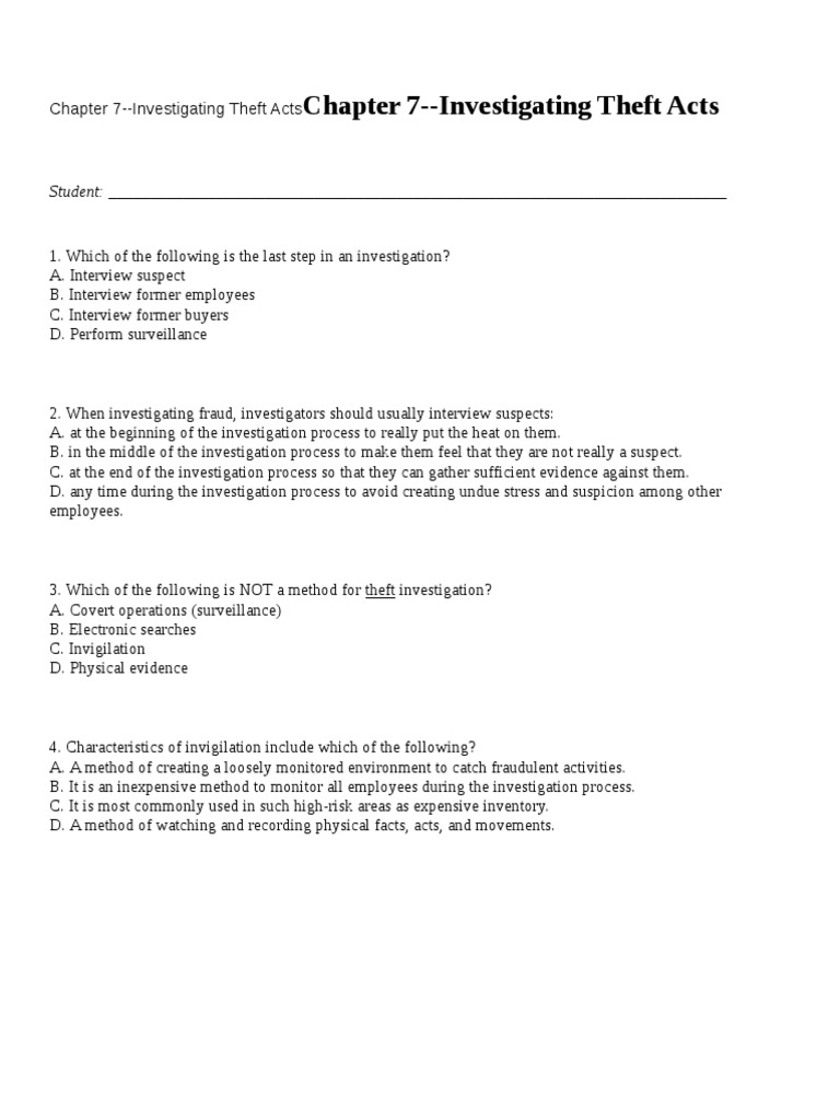 Chapter 7 - Investigating Theft Acts: Student | PDF | Digital Forensics ...