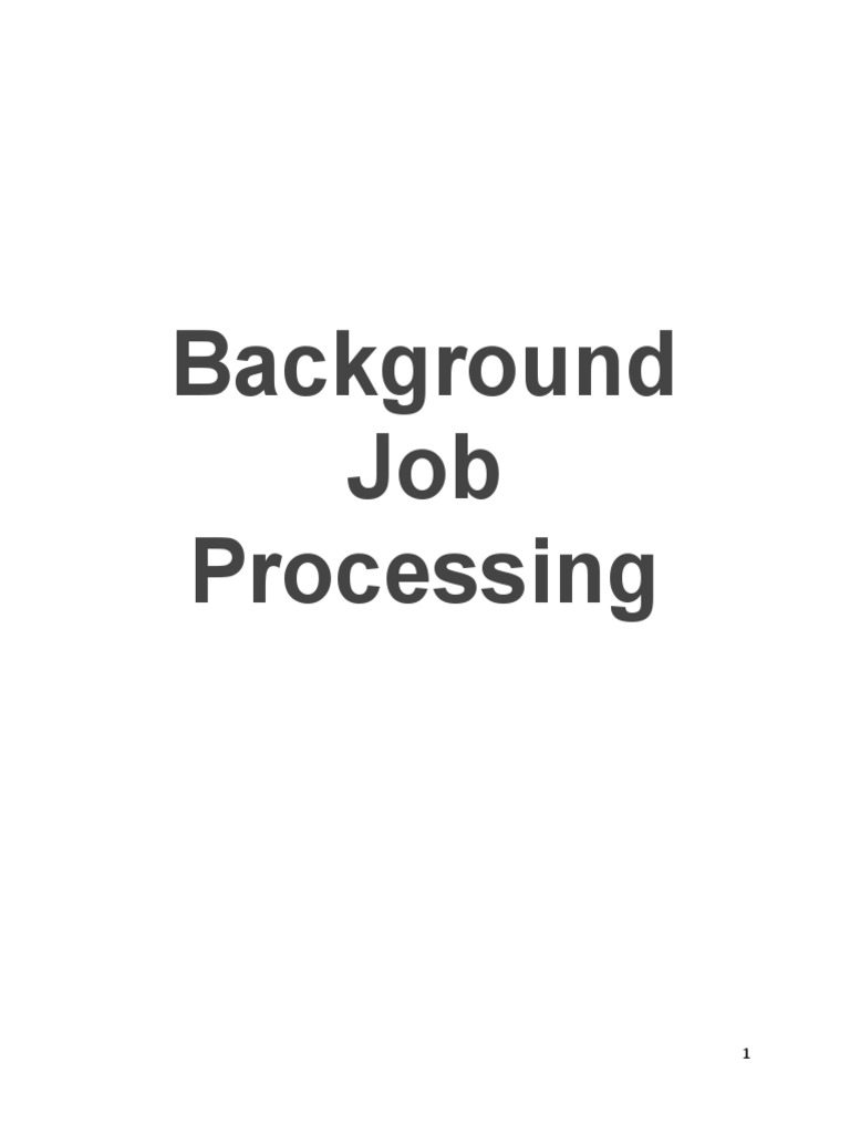 Sap Background Job Processing Pdf File System Computer File
