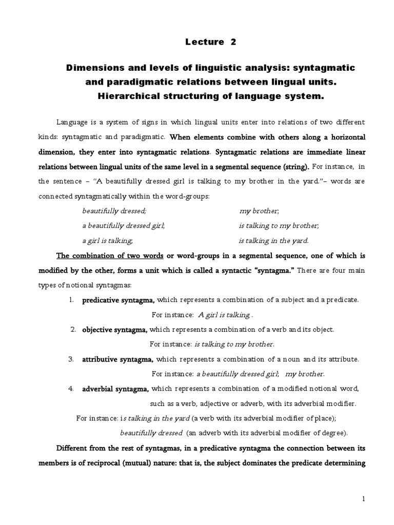 Lecture 2 Pdf Word Adverb