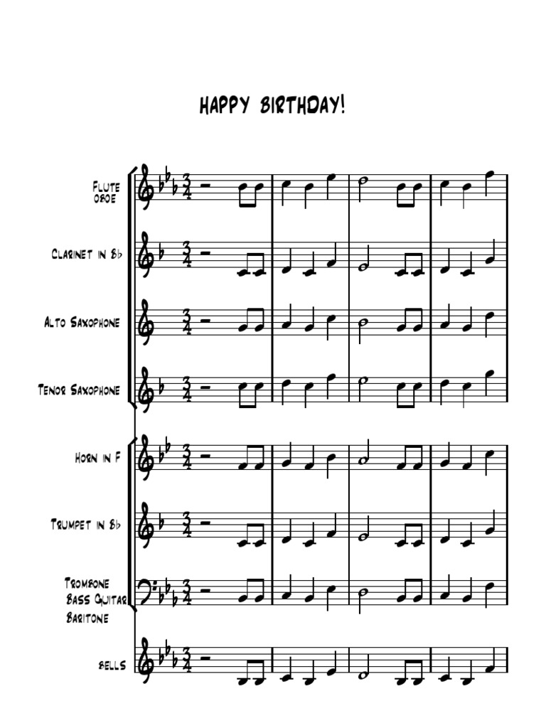 Happy Birthday Score PDF | PDF