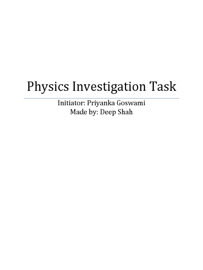 Investigation Task Physics 2019 | PDF | Voltage | Volt