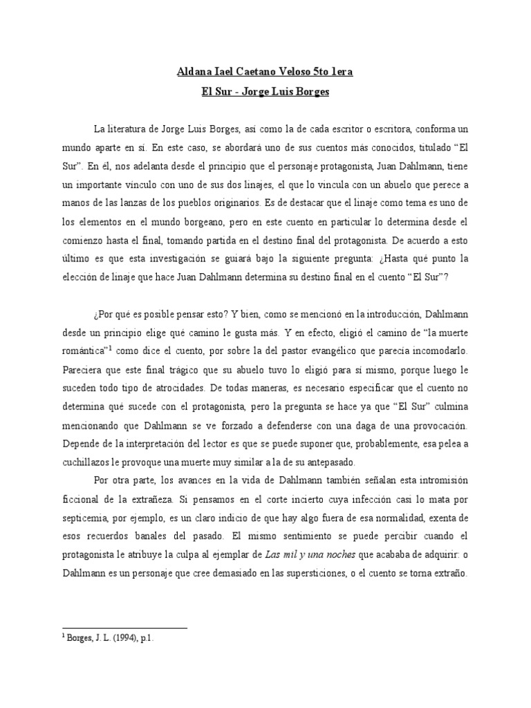 El Sur - Jorge Luis Borges | PDF | Cuentos