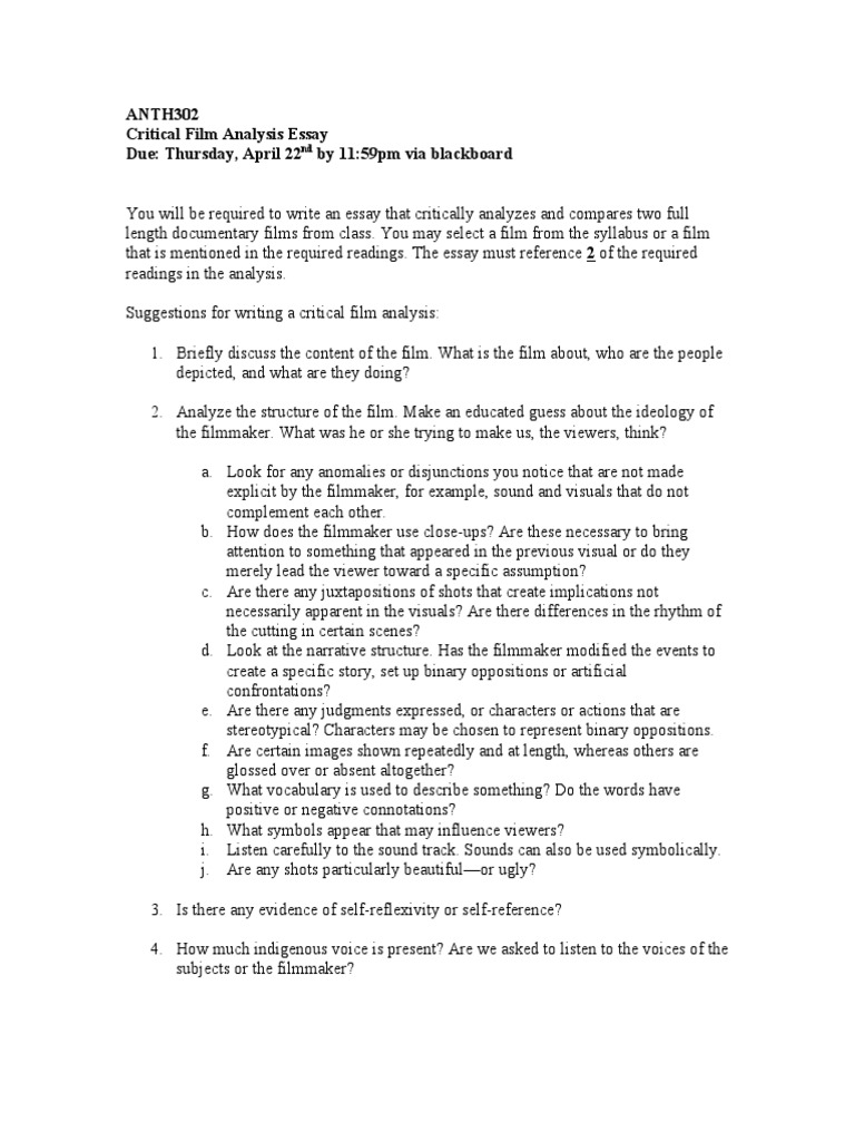 Critical Film Analysis Essay | PDF | Essays | Communication