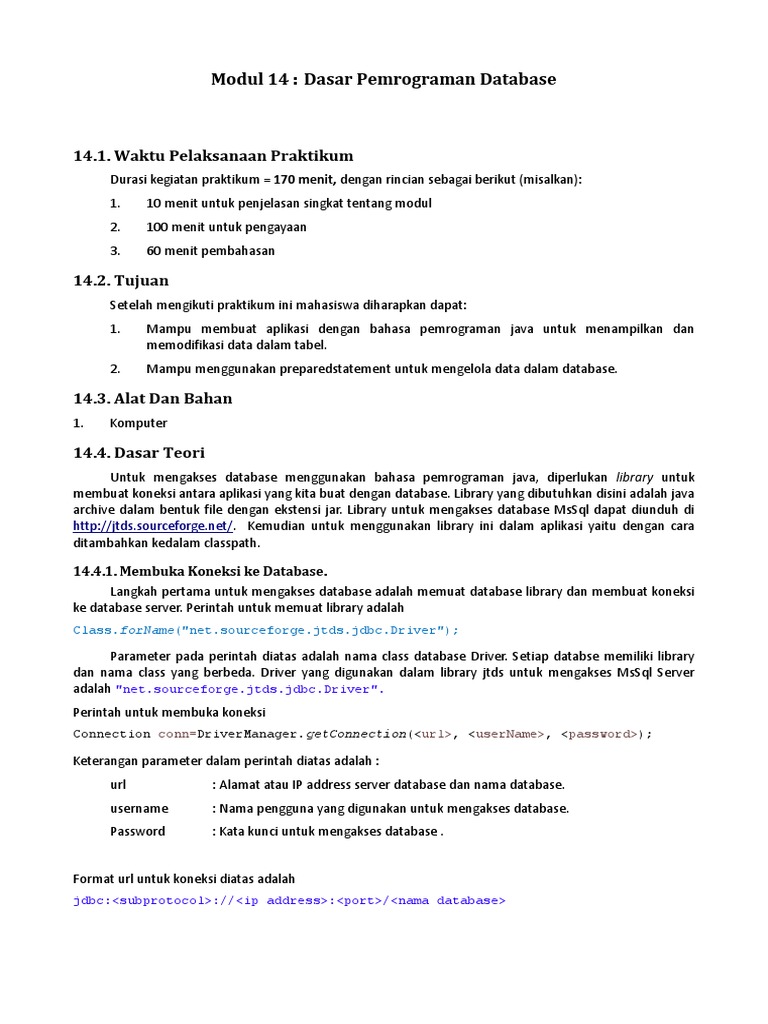 Modul 14 Pemrograman Database | PDF