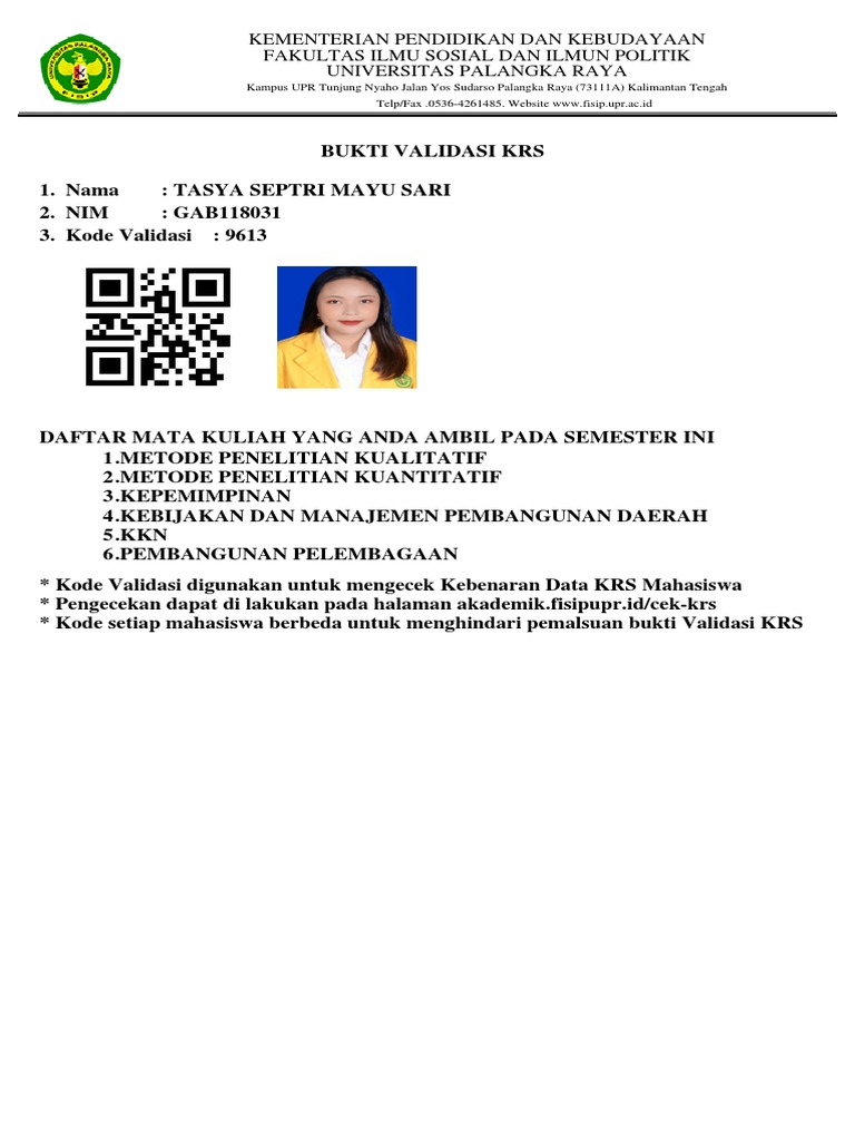 Bukti Validasi Krs-Gab118031 | PDF