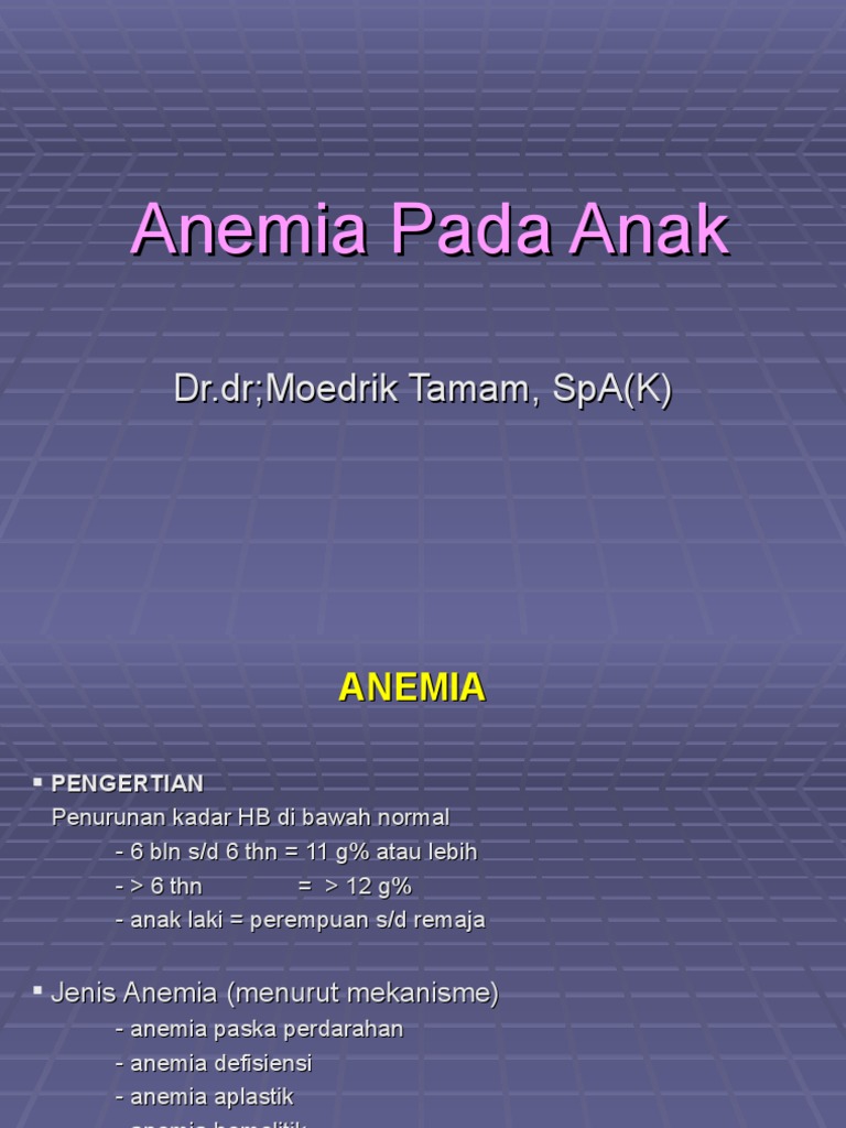 Anemia pada Anak: Diagnosis dan Pengobatan | PDF