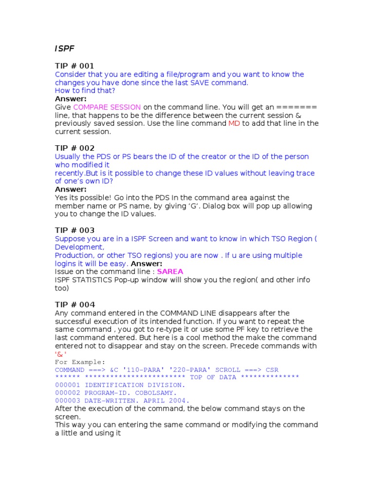 100 Mainframe Tips | PDF | Computer Programming | Software Engineering