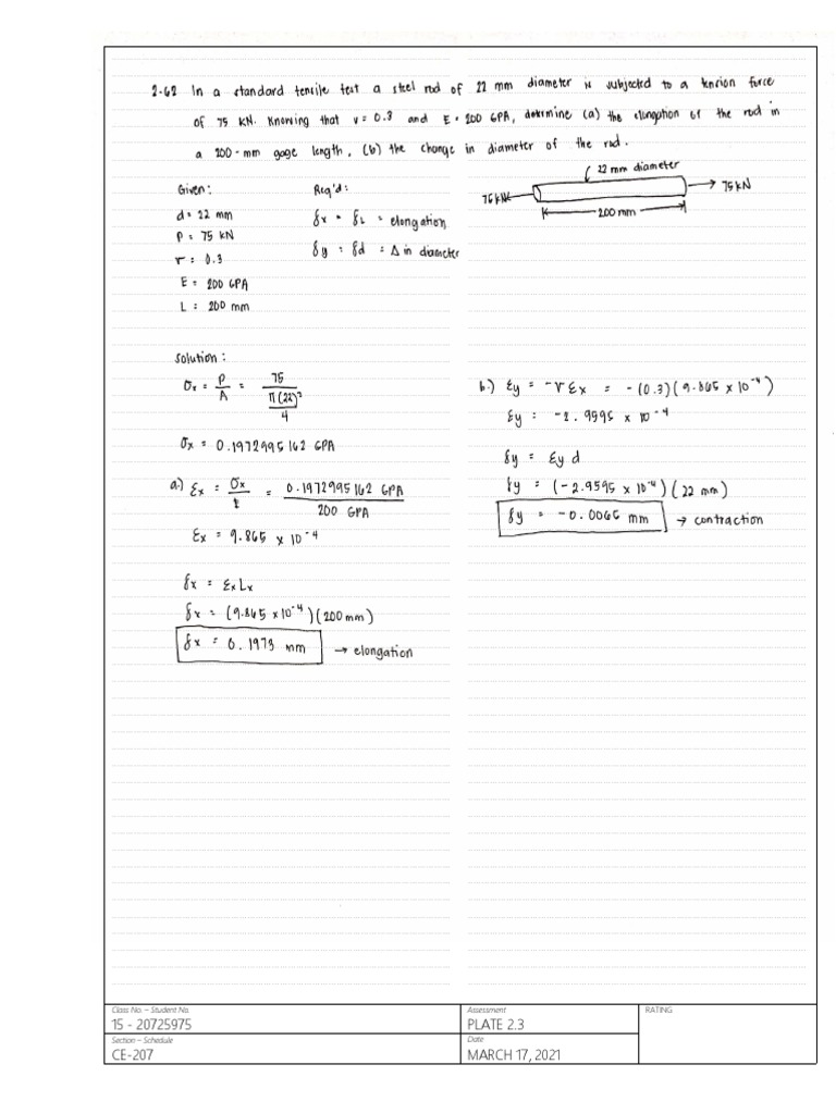 15 - 20725975 PLATE 2.3 CE-207 MARCH 17, 2021: Class No. - Student No ...