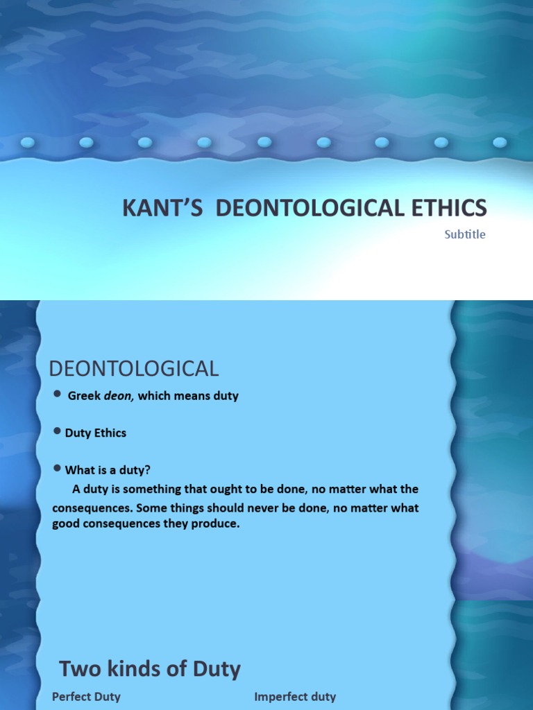 Kant's Deontological Ethics | Download Free PDF | Philosophical ...
