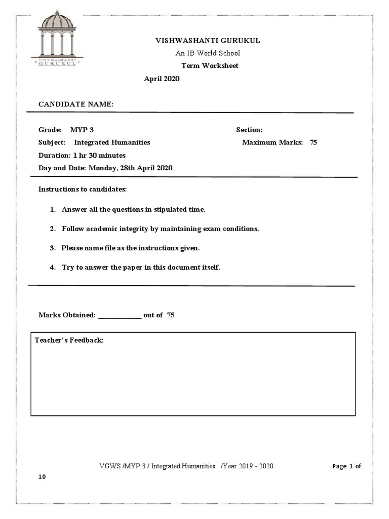 MYP 3-IH Done | PDF | Plate Tectonics | Structure Of The Earth