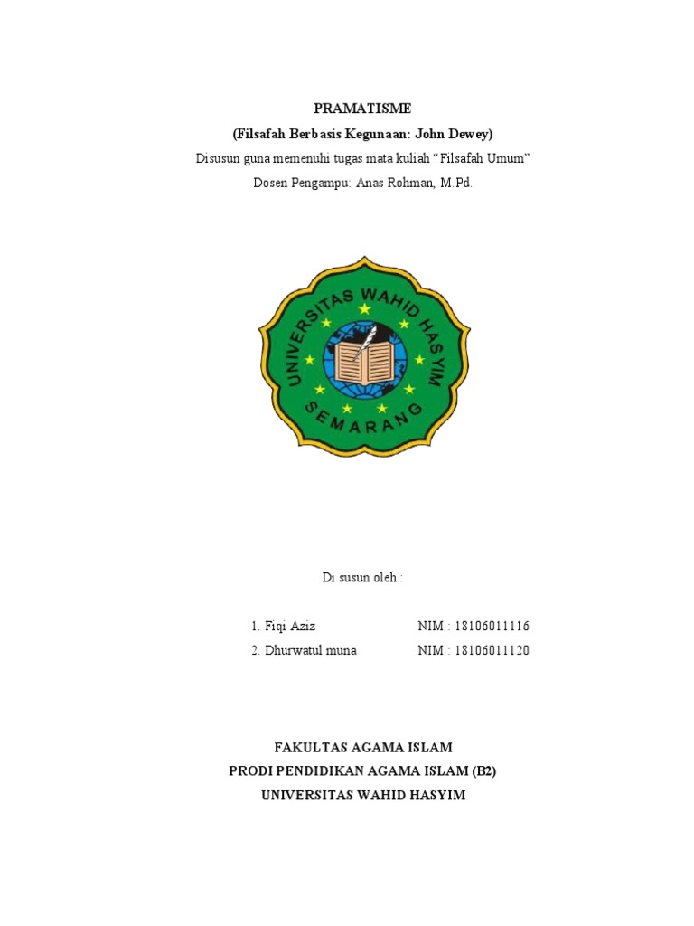 Filsafat Umum Pragmatisme John Dewey | PDF