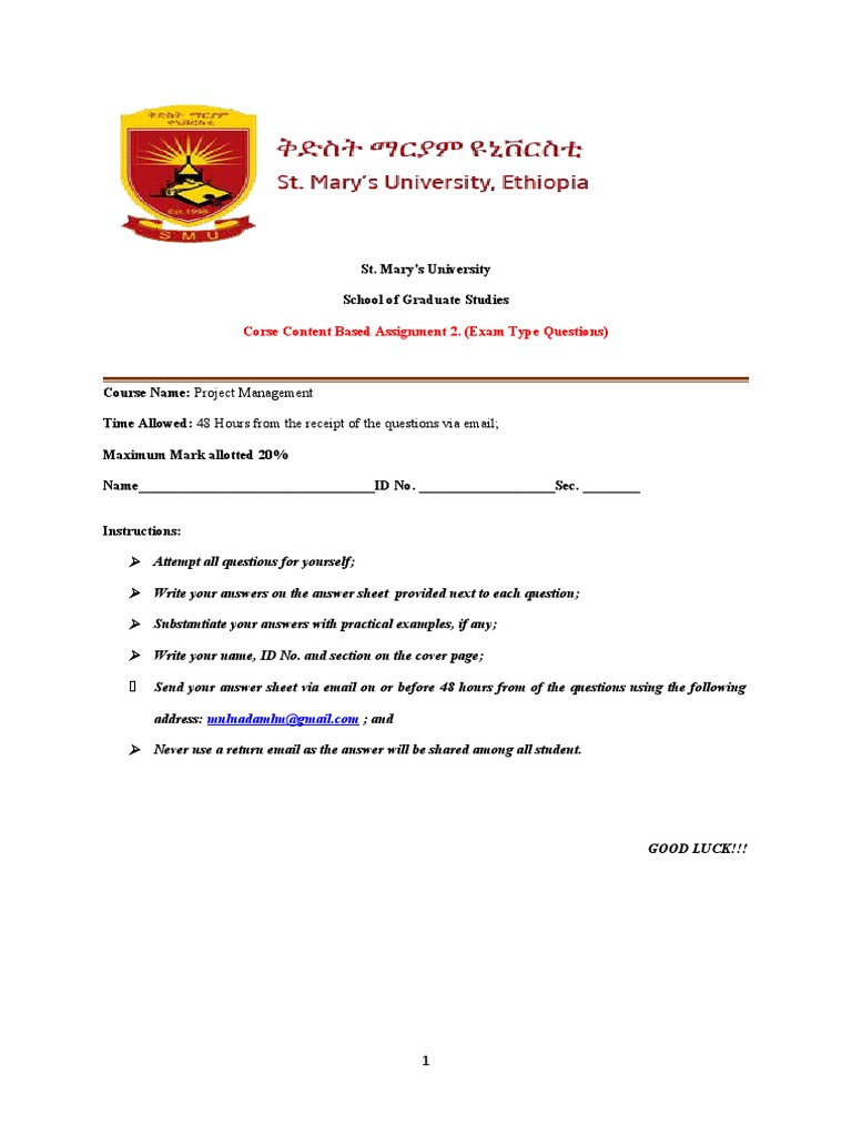 Project Management Exam Questions | PDF | Discounted Cash Flow | Net ...