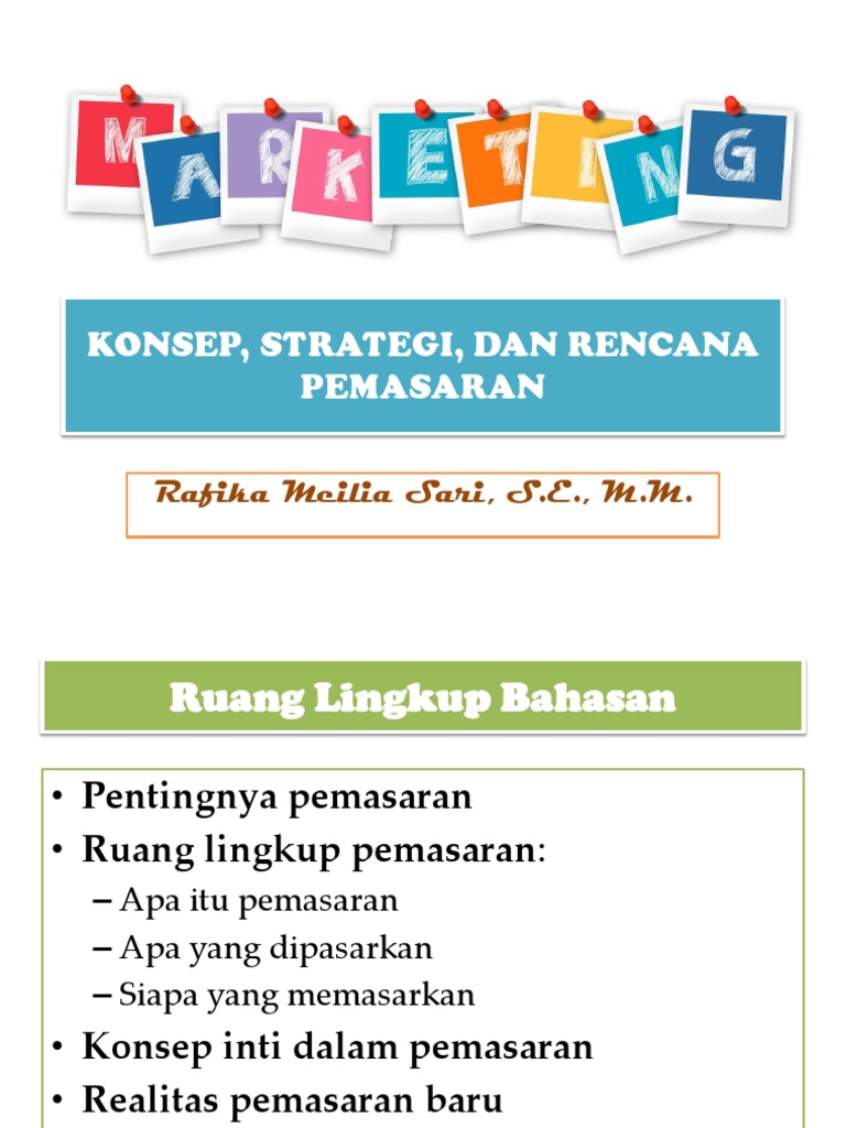 Konsep, Strategi, Dan Rencana Pemasaran | PDF