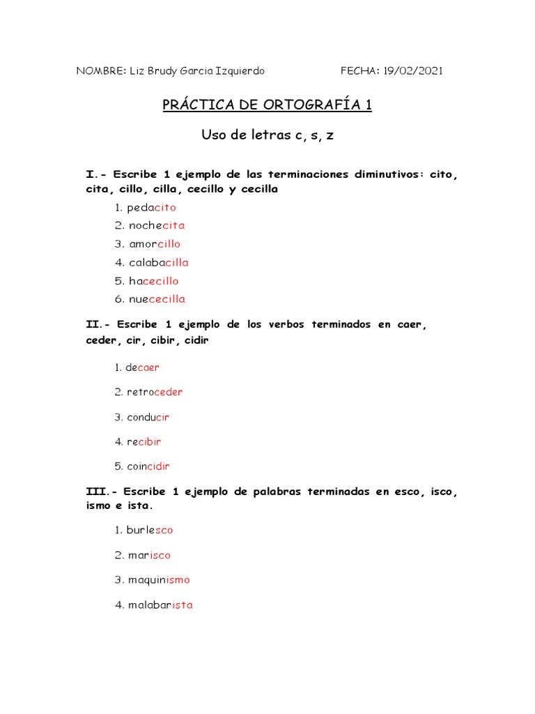Practica de Ortografia 1 | PDF