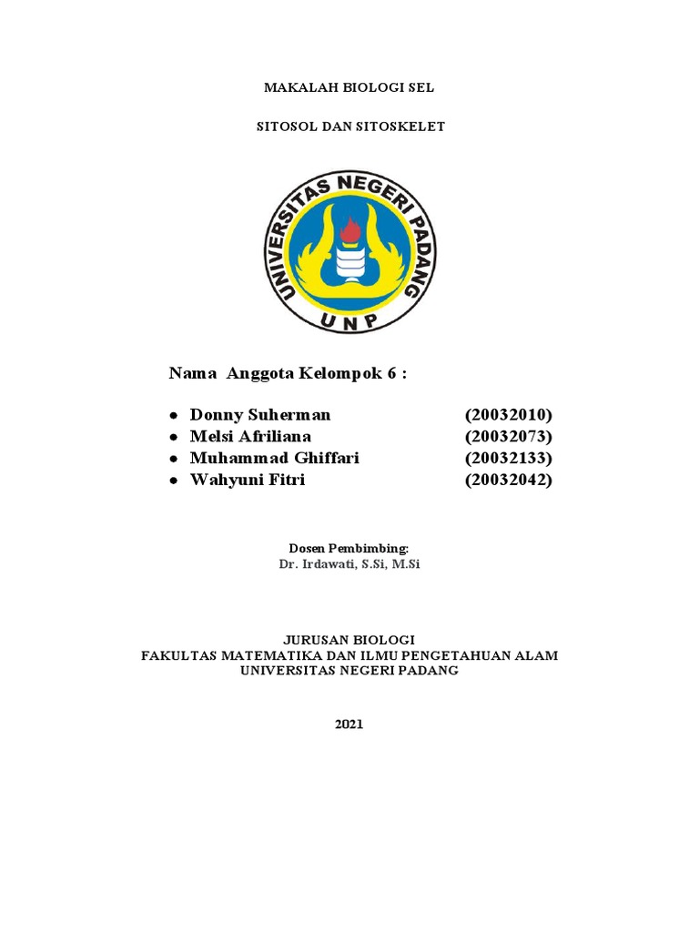 MAKALAH BIOLOGI SEL Kel 6 - Sitosol Dan Sitoskeleton | PDF | Kesehatan ...