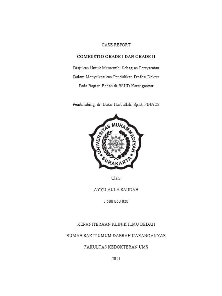 Laporan Kasus Combustio Grade I-II | PDF