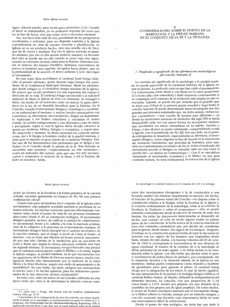 RATZINGER y BALTHASAR. Maria, Iglesia Naciente | PDF