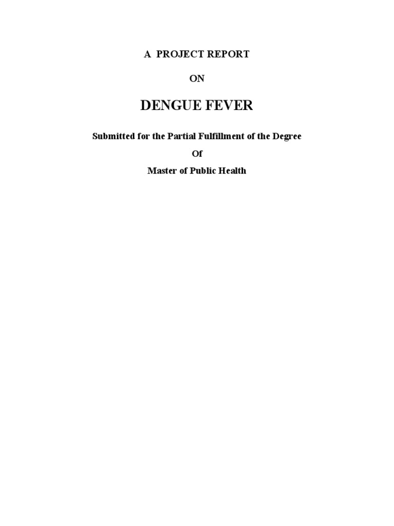 Dengue Fever: A Project Report ON | PDF | Serology | Elisa