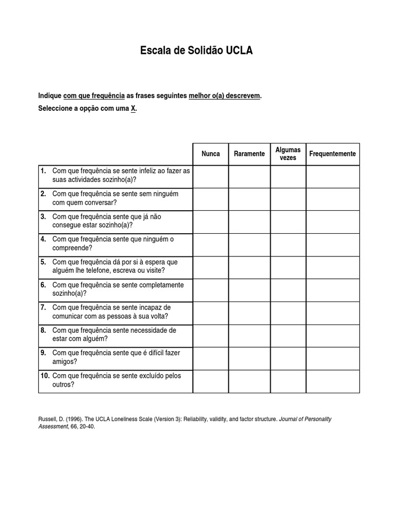 UCLA - Escala de Solidão | PDF