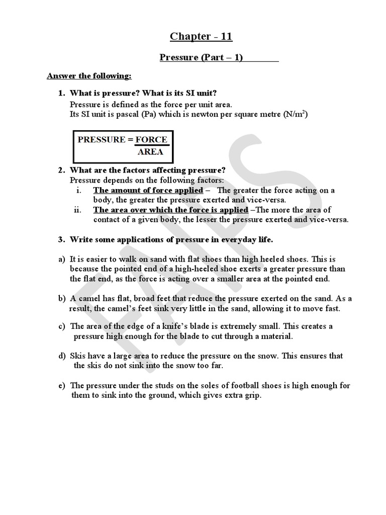 Understanding Pressure and Its Factors | PDF