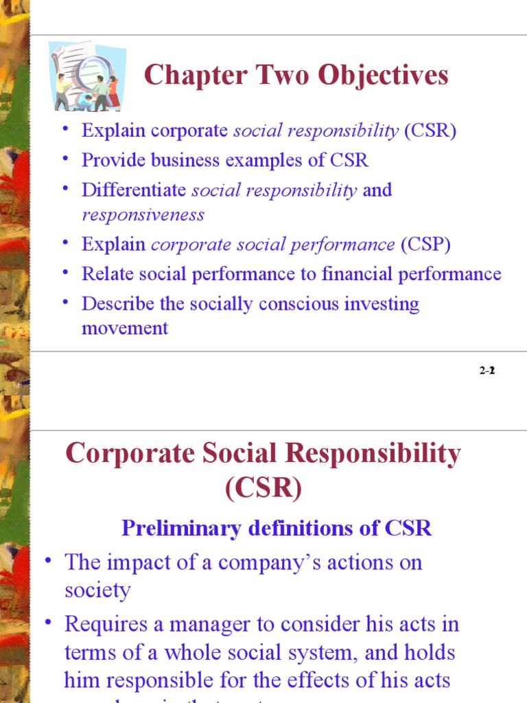 Chapter Two Objectives: Responsiveness | PDF | Corporate Social ...