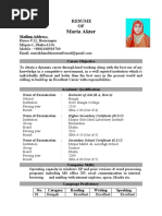 CV For Brac | PDF | Bangladesh | Behavior Modification