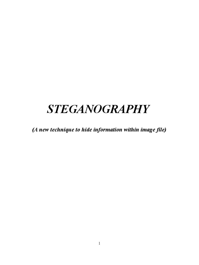 Steganography | PDF | Microsoft Windows | Windows Xp