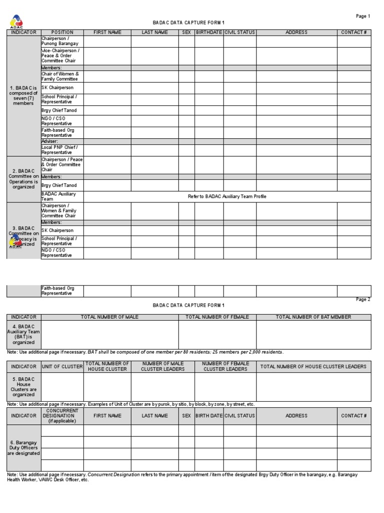 4-Badac Data Capture Forms | PDF