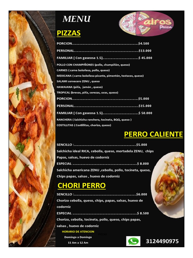 Carta Pizza | PDF | Pancho | Comida y bebida