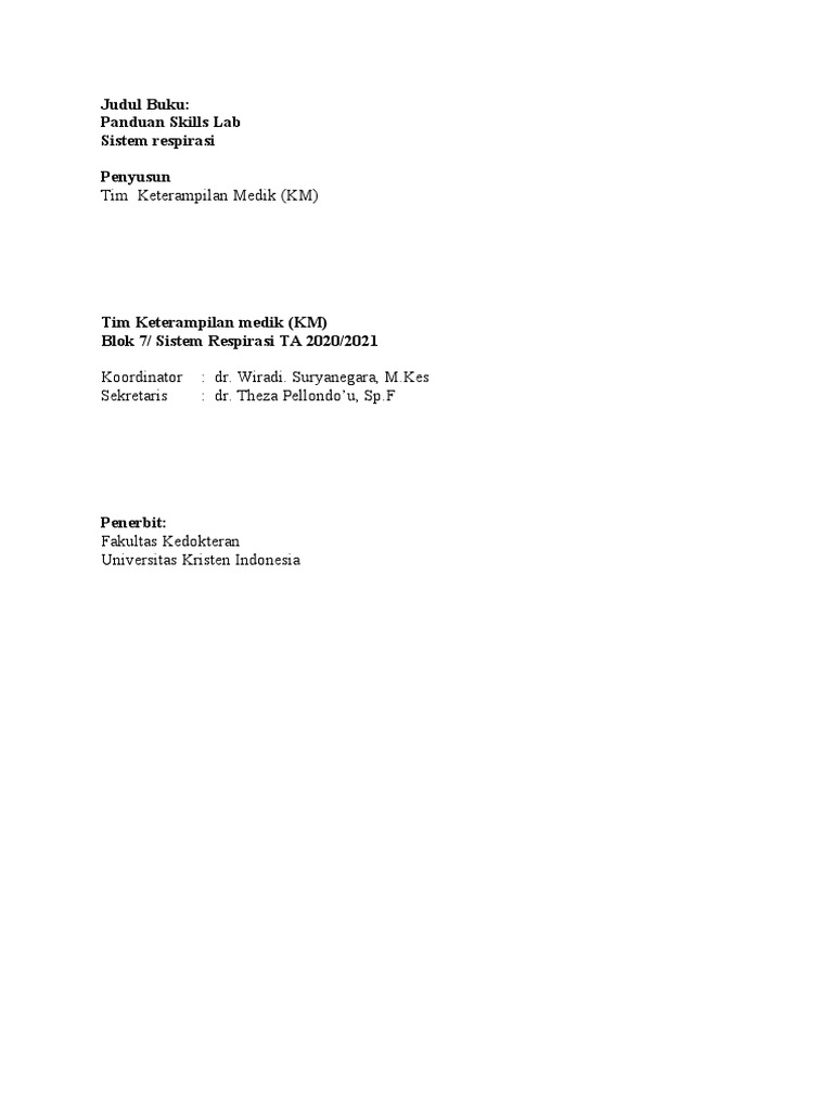 BLOK 7 SKill Lab Sistem Respi UKI | PDF