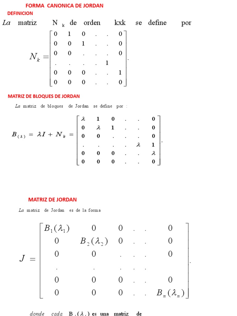 Forma Canónica de Jordan | PDF | Matriz (Matemáticas) | Funciones y mapeos