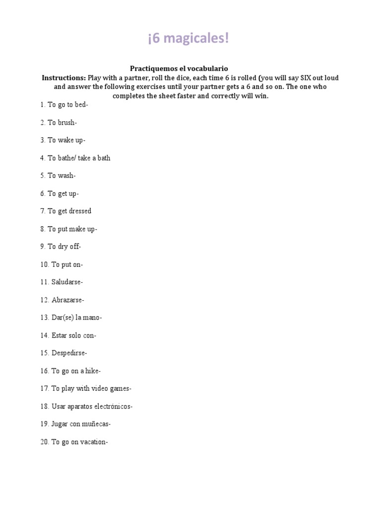 6 Magicales - Vocabulario Asi Se Dice 4-6 | PDF