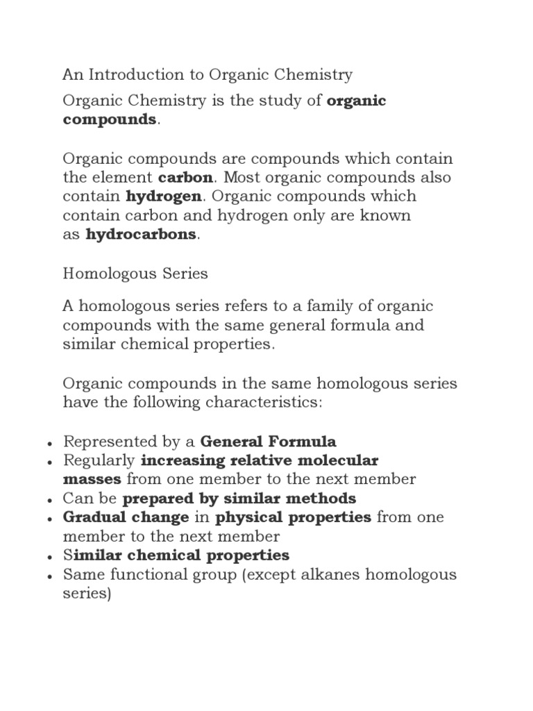 An Introduction To Organic Chemistry | PDF | Functional Group | Molecules