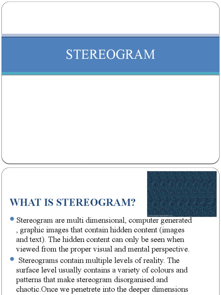 Final Stereogram | PDF | Stereoscopy | Imaging
