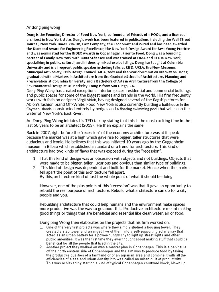 Ted Talk Report | PDF | Sustainability | Trees