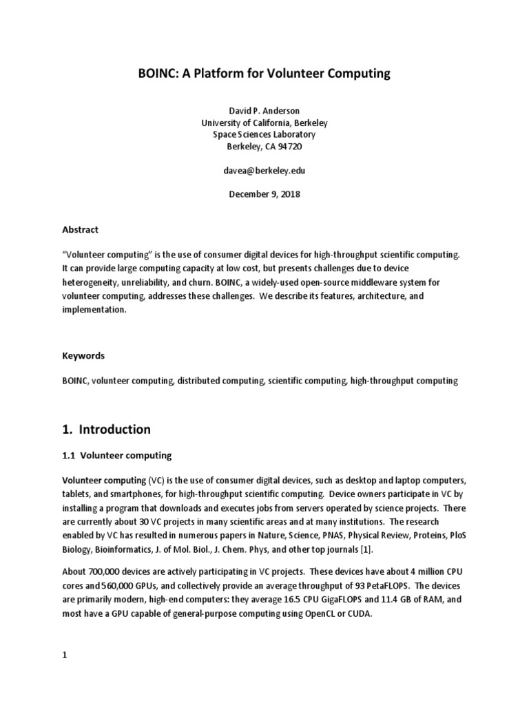 BOINC: A Platform For Volunteer Computing | PDF | Virtual Machine ...