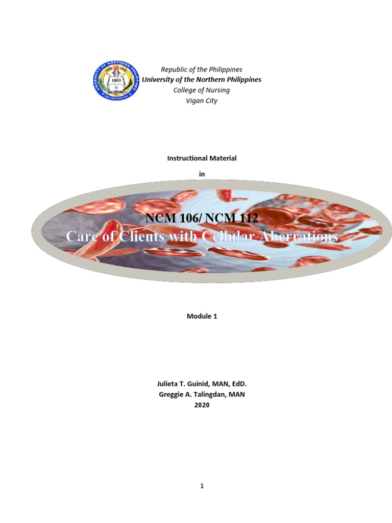 Care of Clients With Cellular Aberrations: NCM 106/ NCM 112 | PDF ...