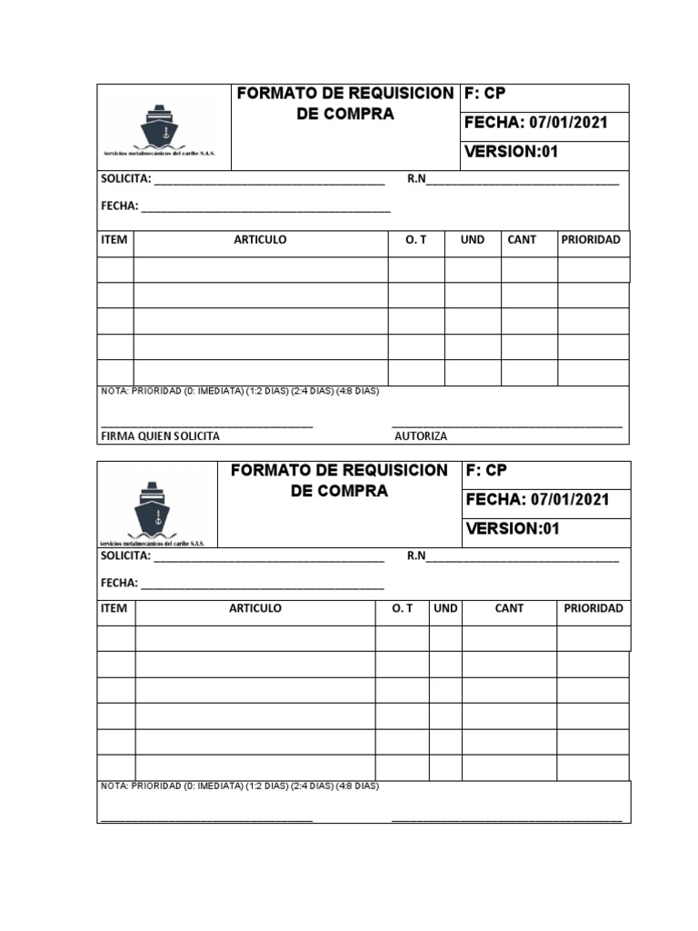 Formato de Requisición de Compra | PDF | Negocios | Derecho