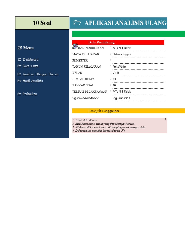 Aplikasi Analisis Uh 10 Soal | PDF