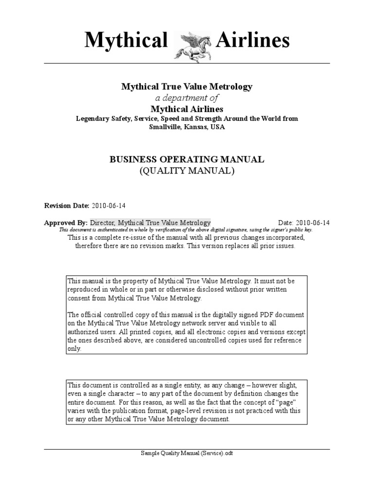 Sample Quality Manual Service | PDF | Quality Management System ...