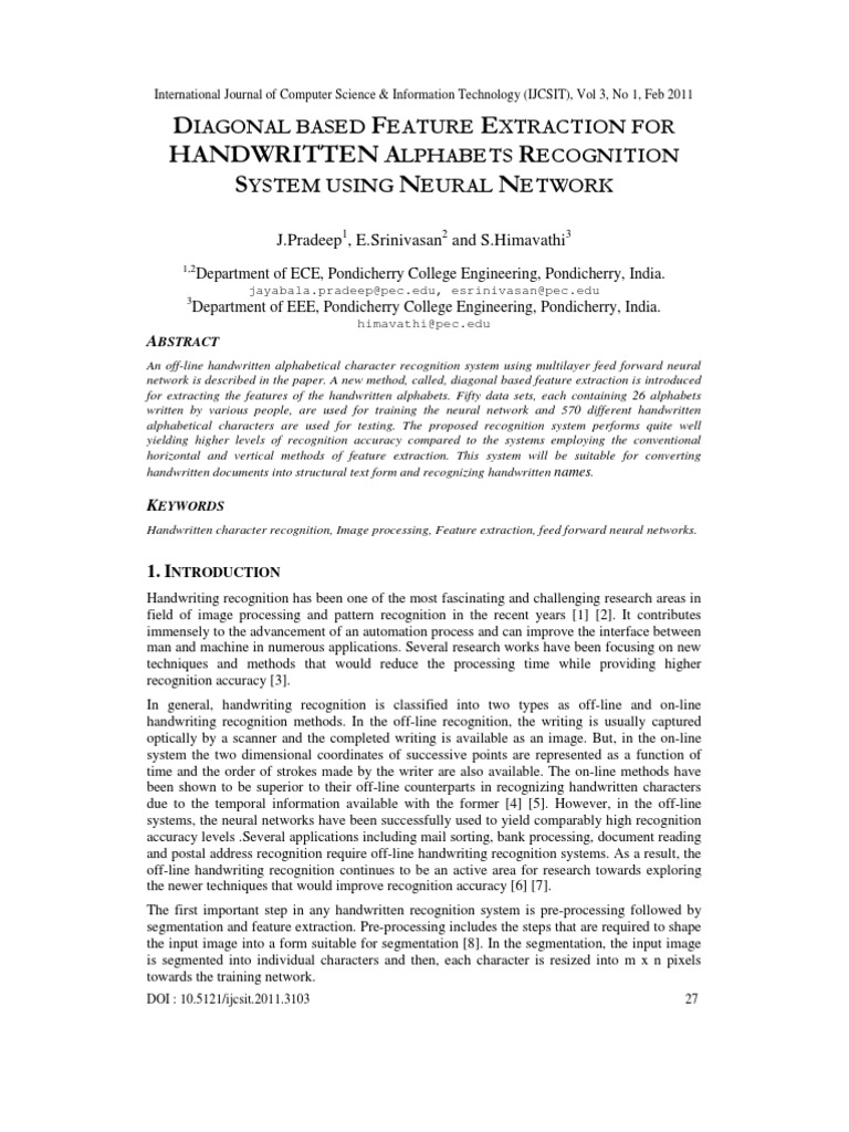 Diagonal Based Feature Extraction For Handwritten Alphabets Recognition System Using Neural