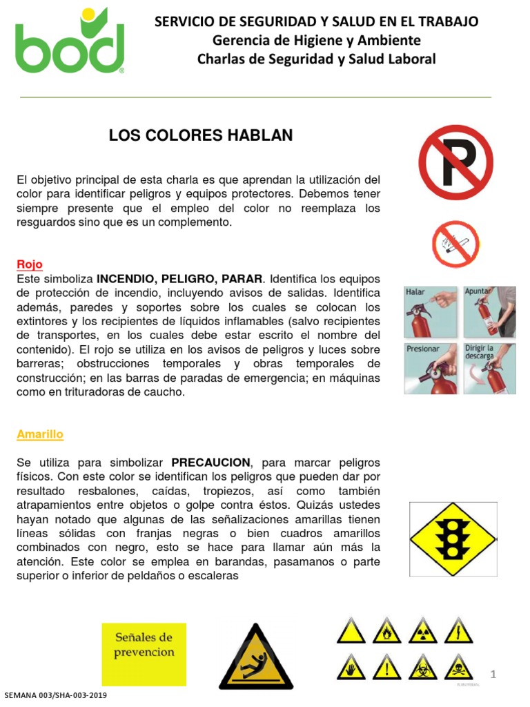 CHARLA 003-2019 Los Colores Hablan | PDF | Color | Seguridad y salud ...