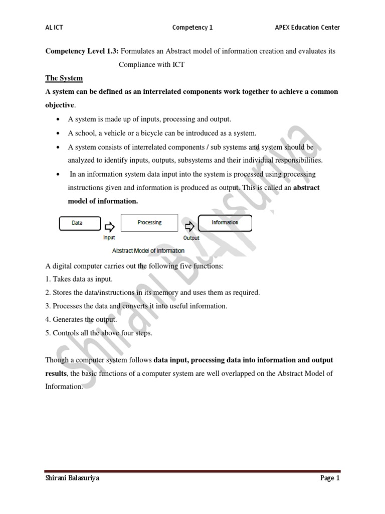 Abstract Model of Information Creation: An Analysis of How a Computer ...