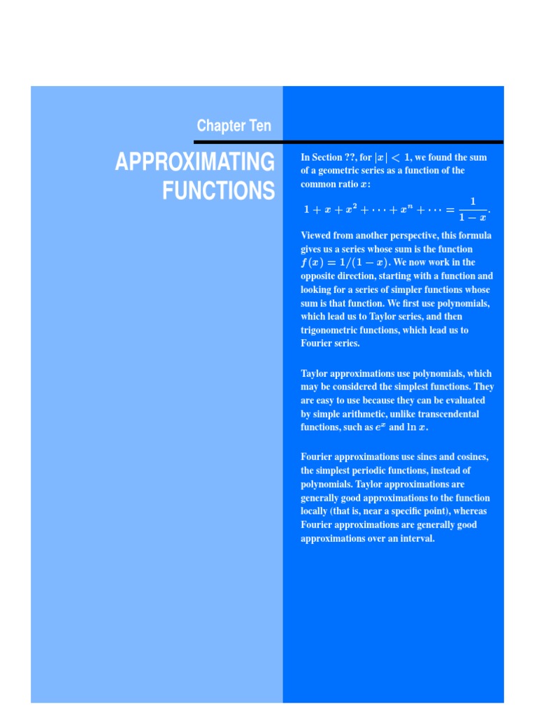 Approximating Functions: Chapter Ten | PDF | Trigonometric Functions | Function (Mathematics)