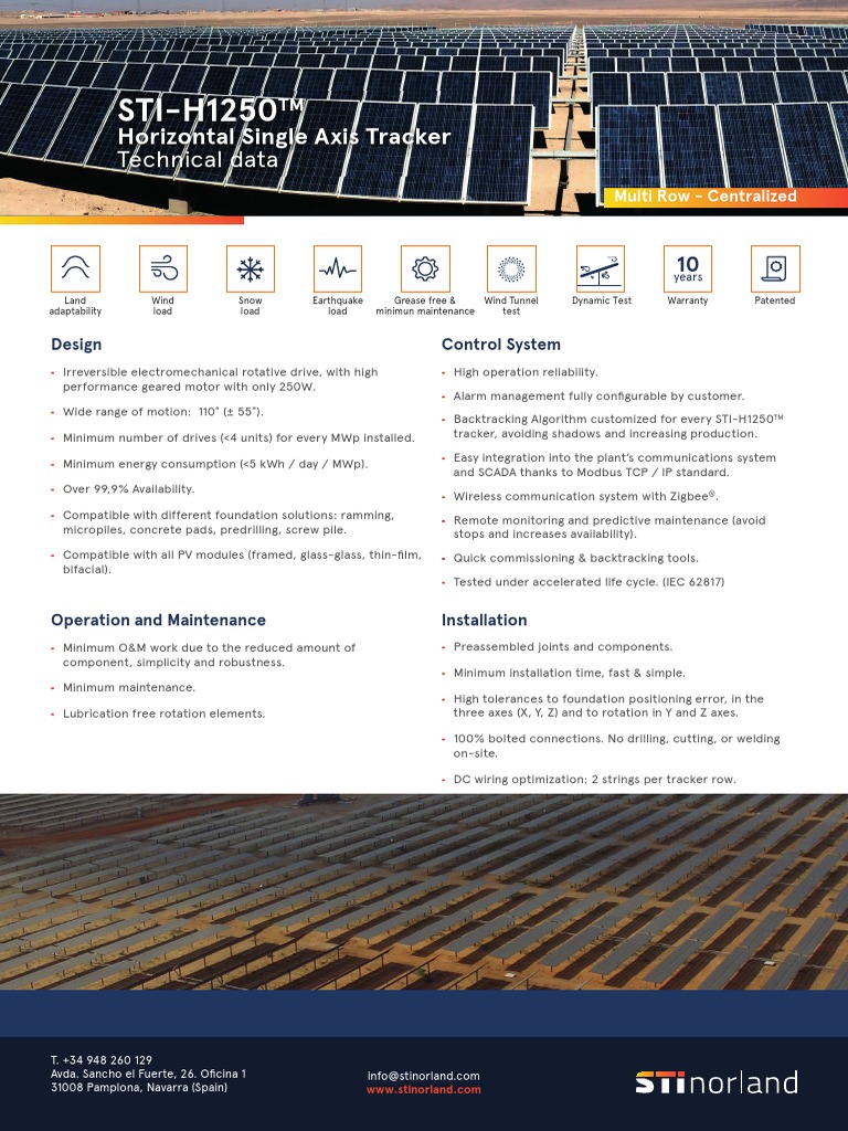Tracker STI H1250 - Datasheet | PDF | Electrical Engineering